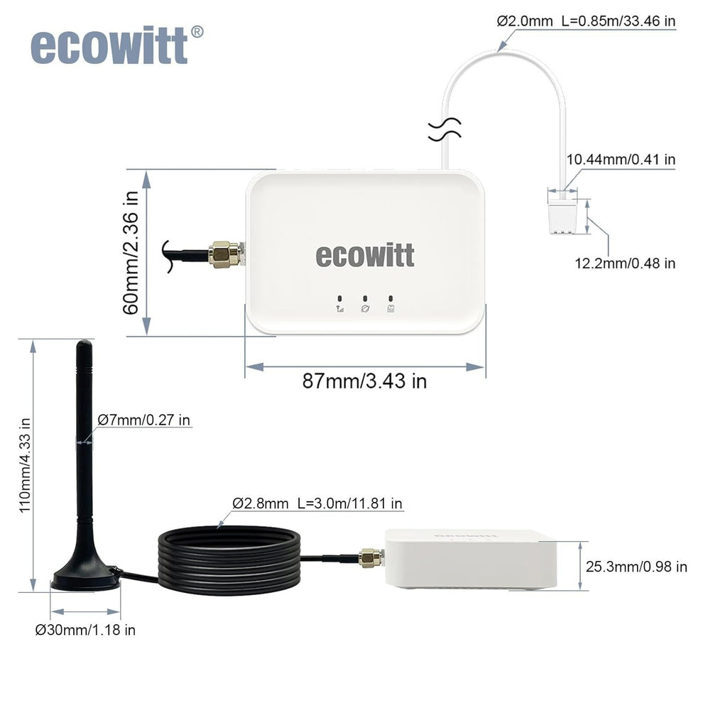 Ecowitt GW3000/GW3010 Wi-Fi & Ethernet IoT Weather Station Gateway wit